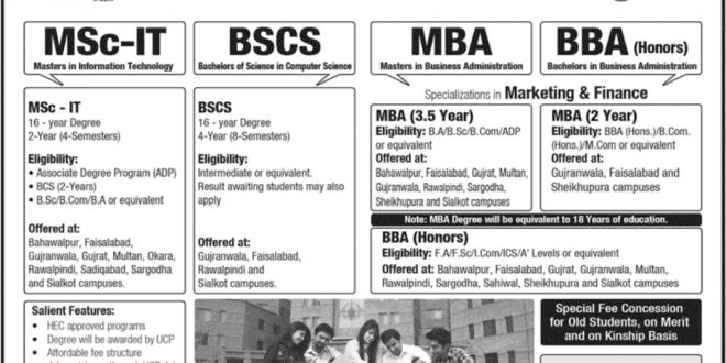 Punjab Group Of Colleges PGC Admissions 2017 BScs, MScs, MBA, BBA