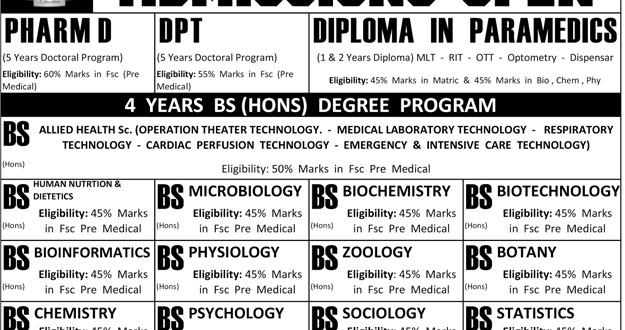 Gulab Devi Educational Complex Lahore Pharm D Admission 2019