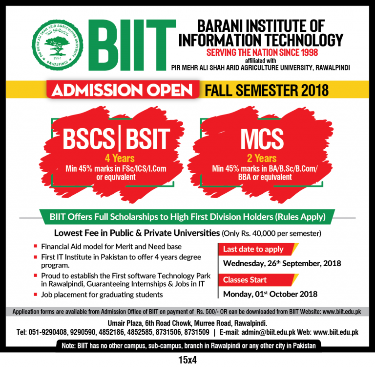 BIIT Admission 2022 Fall Application Form, Last Date