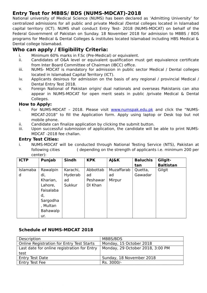 HBS Medical And Dental College Admission 2022 MBBS BDS