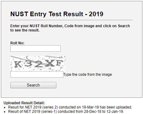 NUST NET 1, 2, 3 Result 2019 Merit List For Undergraduate