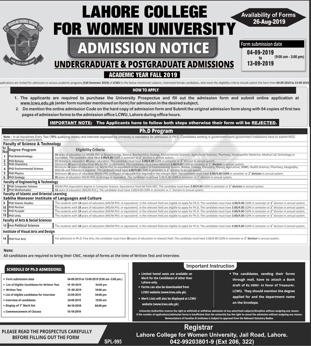 Lahore College Degree For Women
