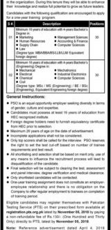 PSO Management Trainee Program 2019 PTS Online Registration Form Latest