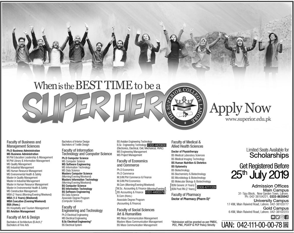 Superior Group Of Colleges Admission 2019 Apply Online