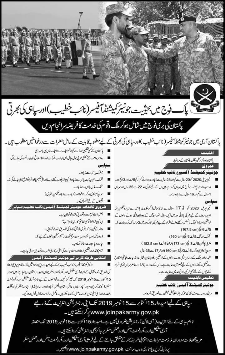 Join Pak Army As Junior Commissioned Officer 2019