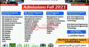 COMSATS Fall Admission 2021 Form Entry Test Schedule